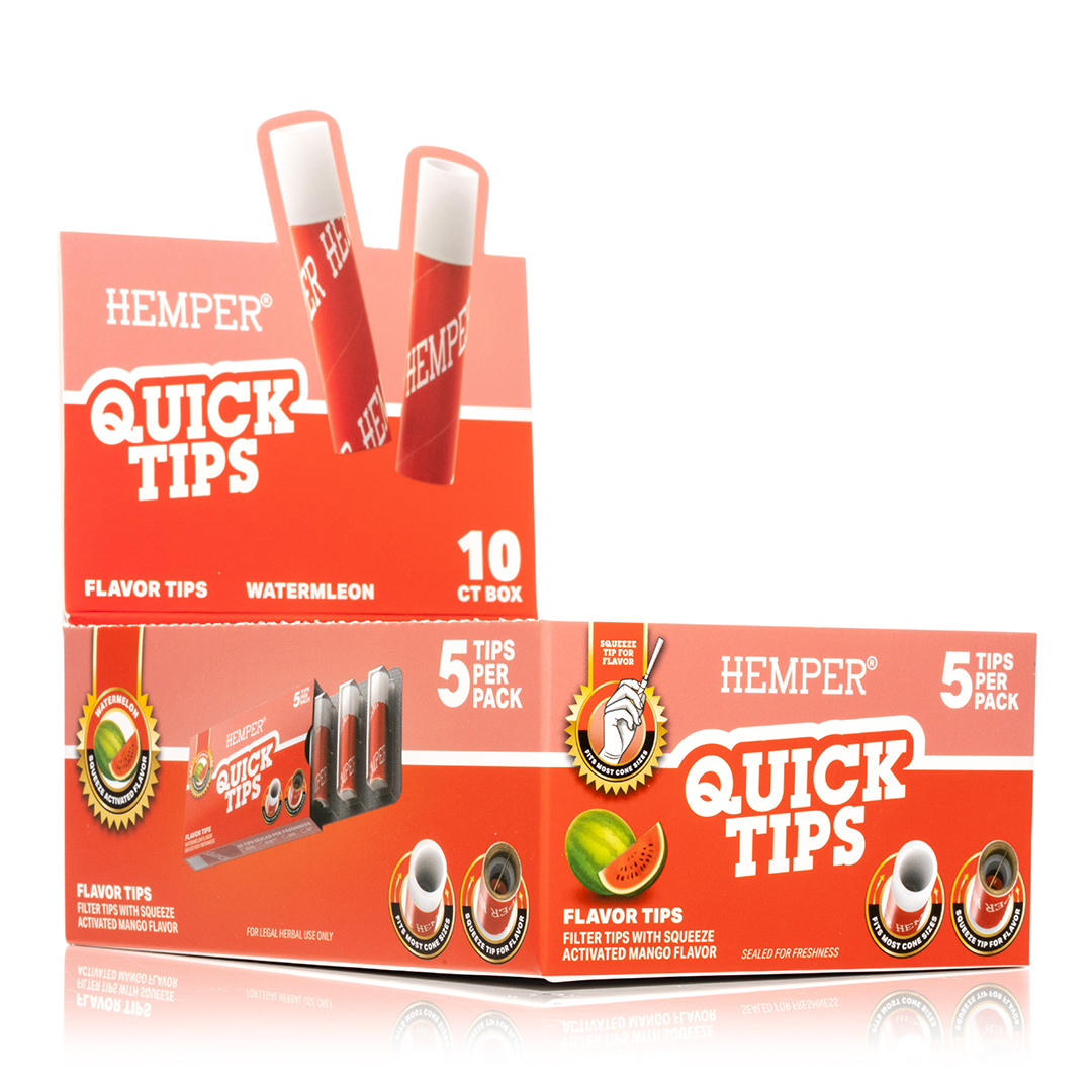 HEMPER Quick Tips Display Box 10CT, thc, , dry herb, flower, pre-roll, pre roll, cones, rolling ...